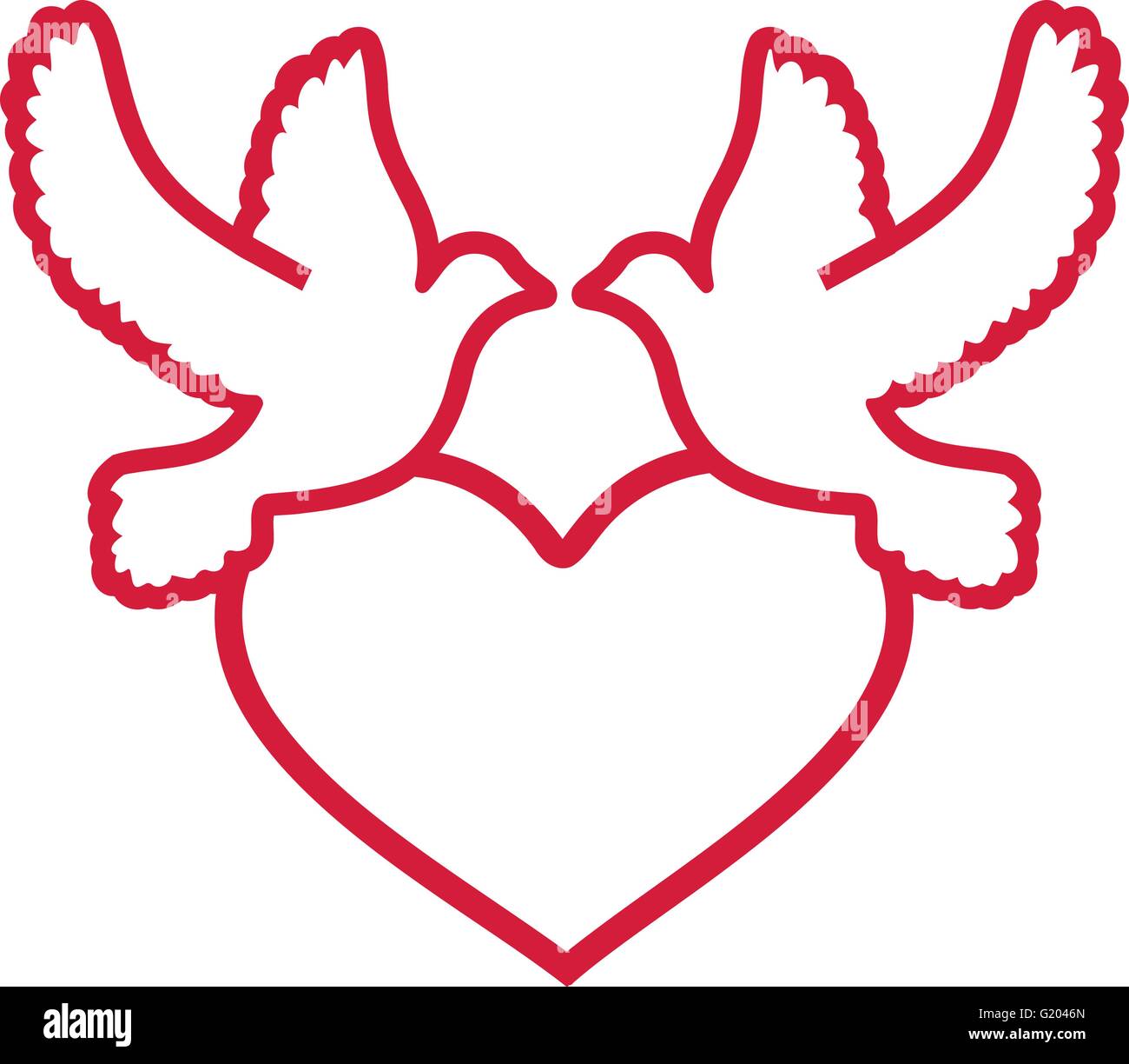 Two doves with heart outline Stock Vector Image & Art - Alamy