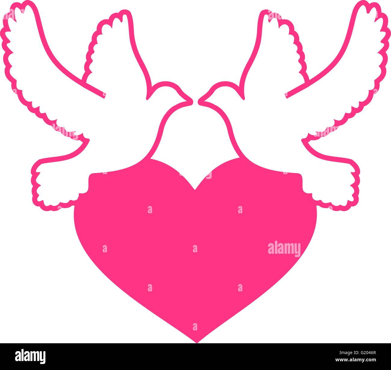 Two doves with heart Stock Vector Image & Art - Alamy