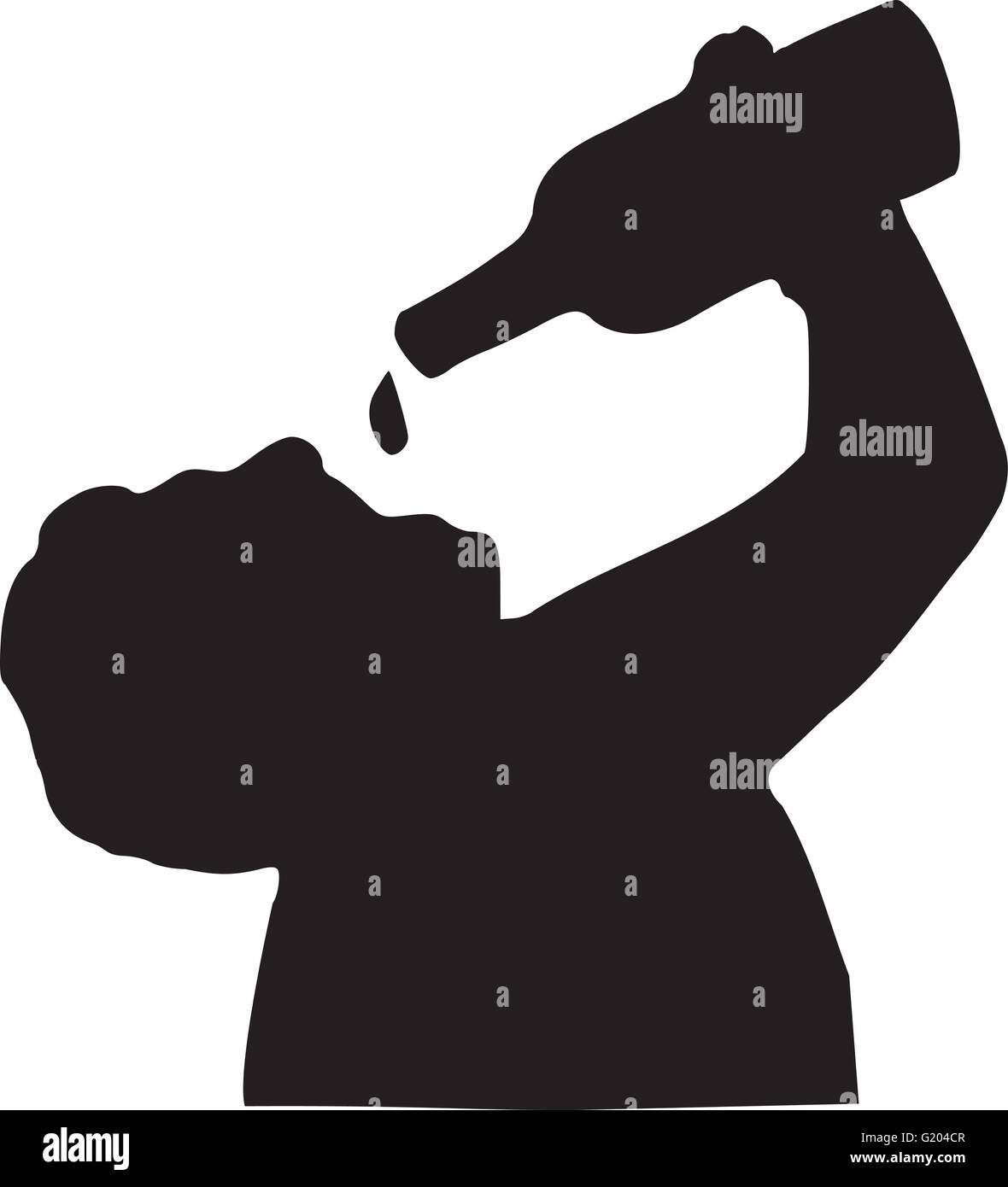 Silhouette man drinking beer Stock Vector Images - Alamy