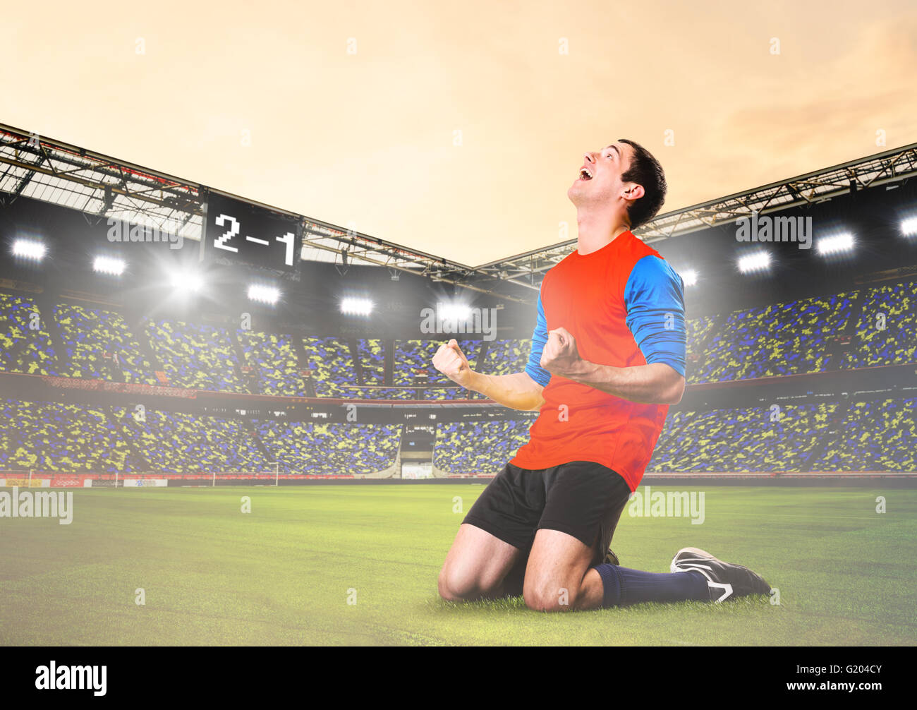 player celebrating goal Stock Photo - Alamy