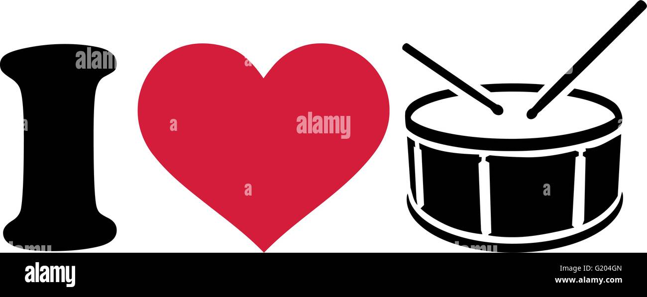 I love drum Stock Vector Image & Art - Alamy