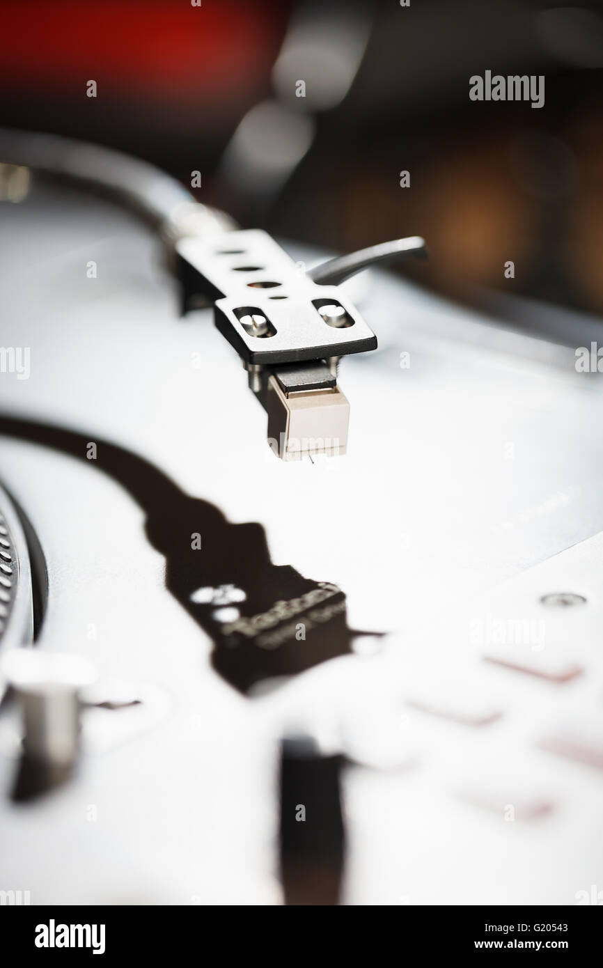 Turntable vinyl record player, analog sound technology for DJ playing ...