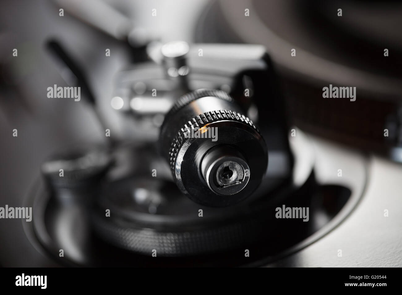 Turntable vinyl record player, analog sound technology for DJ playing ...