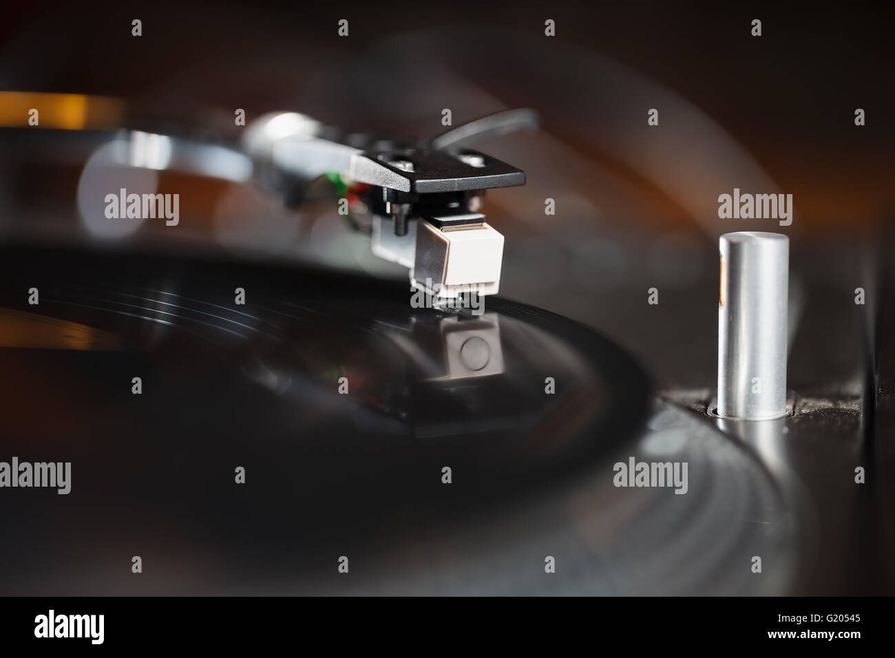 Turntable vinyl record player, analog sound technology for DJ playing ...