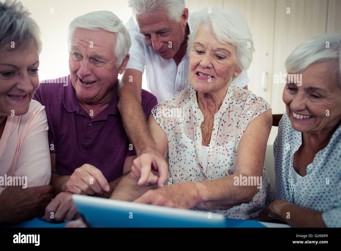 Group of seniors using a computer Stock Photo - Alamy