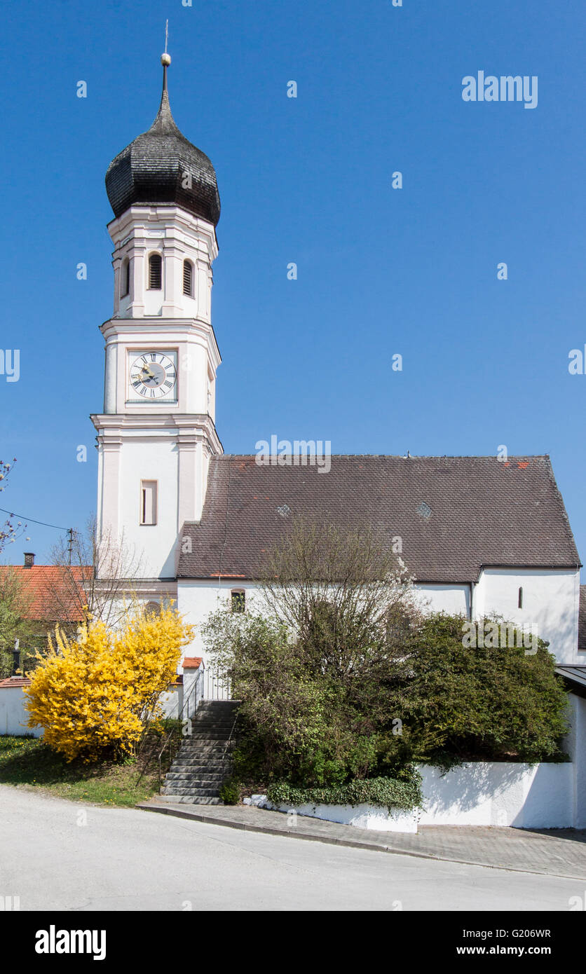 Church with single tower hi-res stock photography and images - Alamy