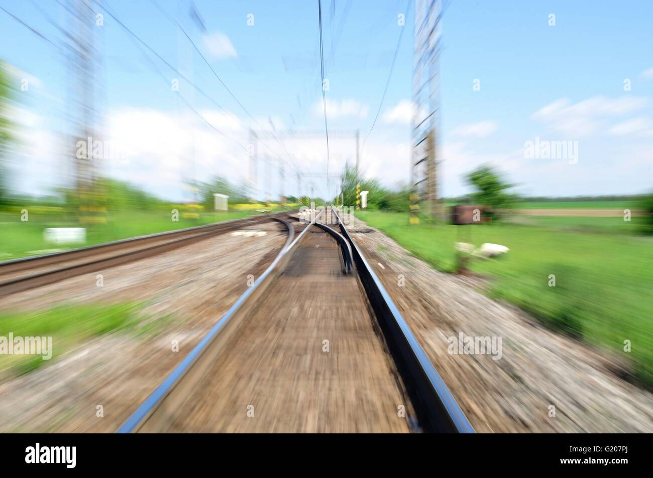 Train railway rail journey speed hi-res stock photography and images ...