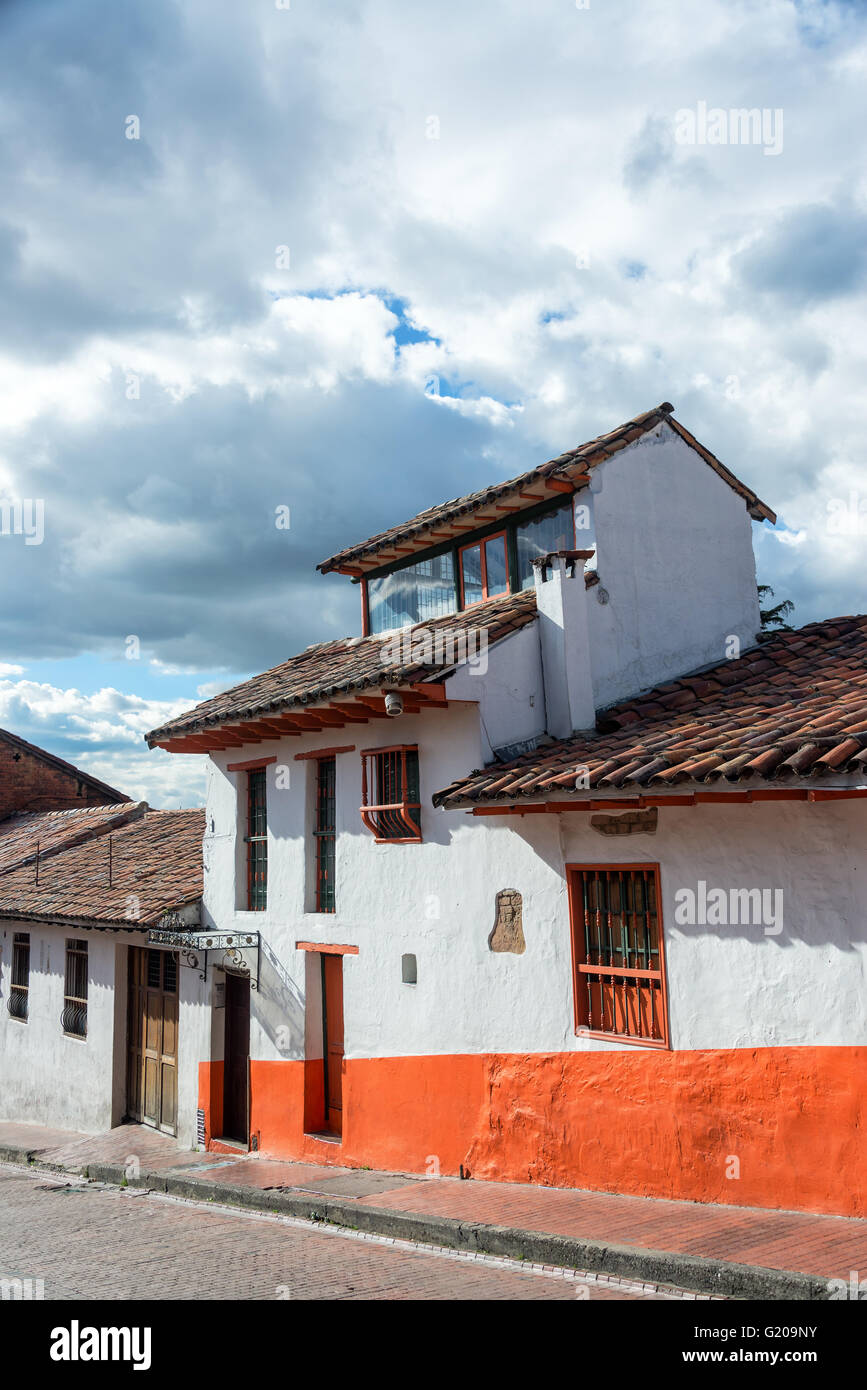 Colonial architecture in La Candelaria neighborhood in Bogota, Colombia ...
