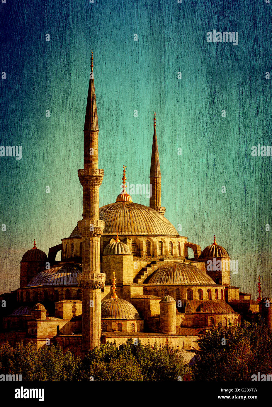 Blue mosque of Istanbul or Sultanahmet, historic famous religious ...