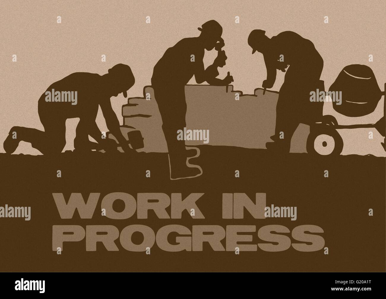 Work in progress vintage Stock Photo - Alamy