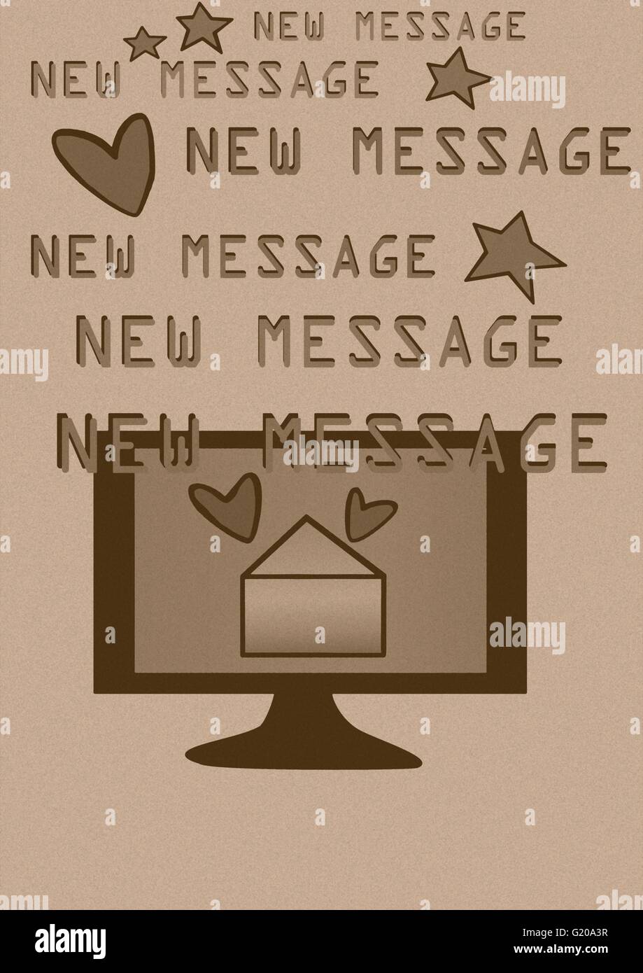 New message vintage Stock Photo - Alamy