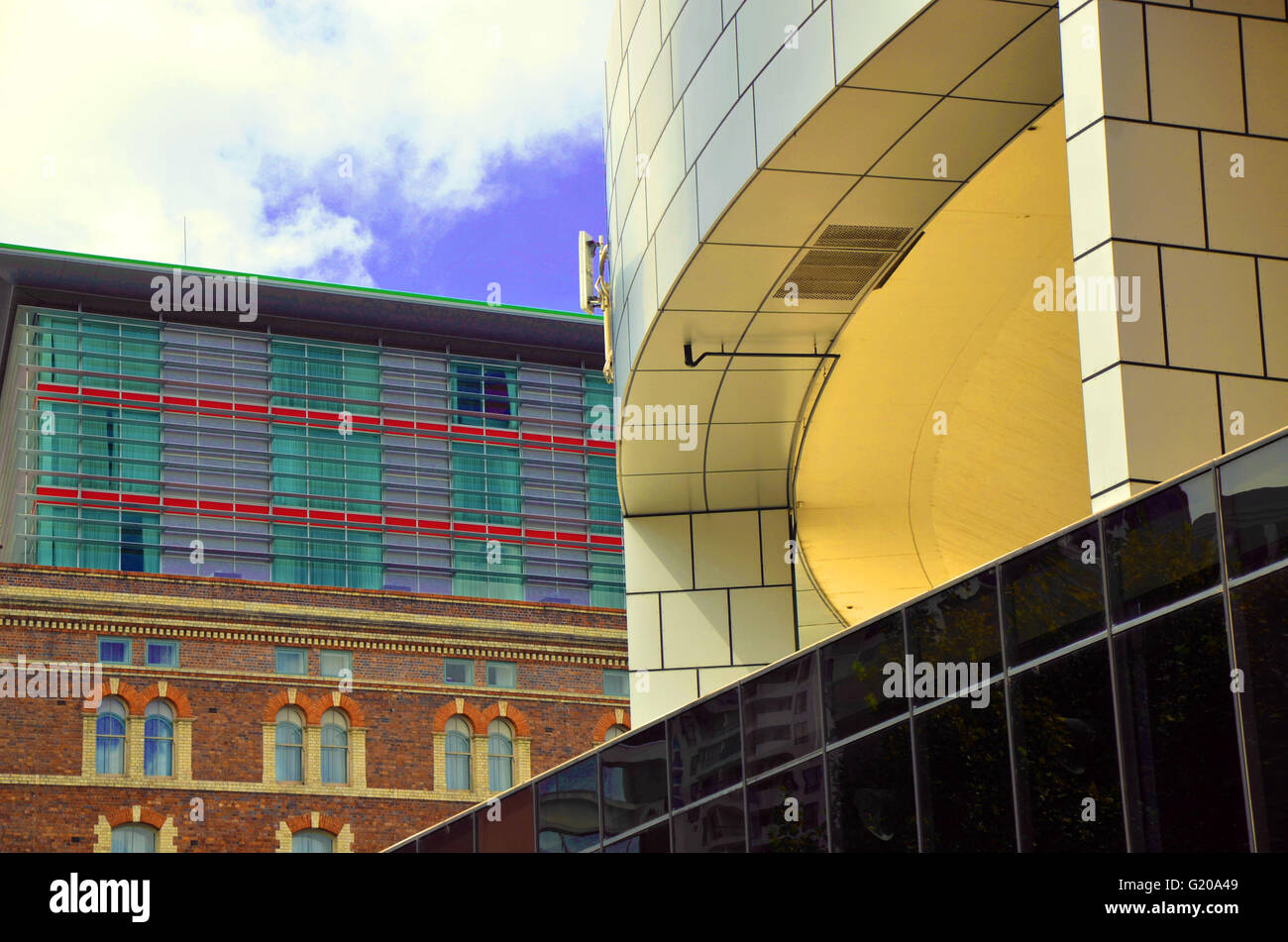 Contrast of modern and old architectural styles Stock Photo - Alamy