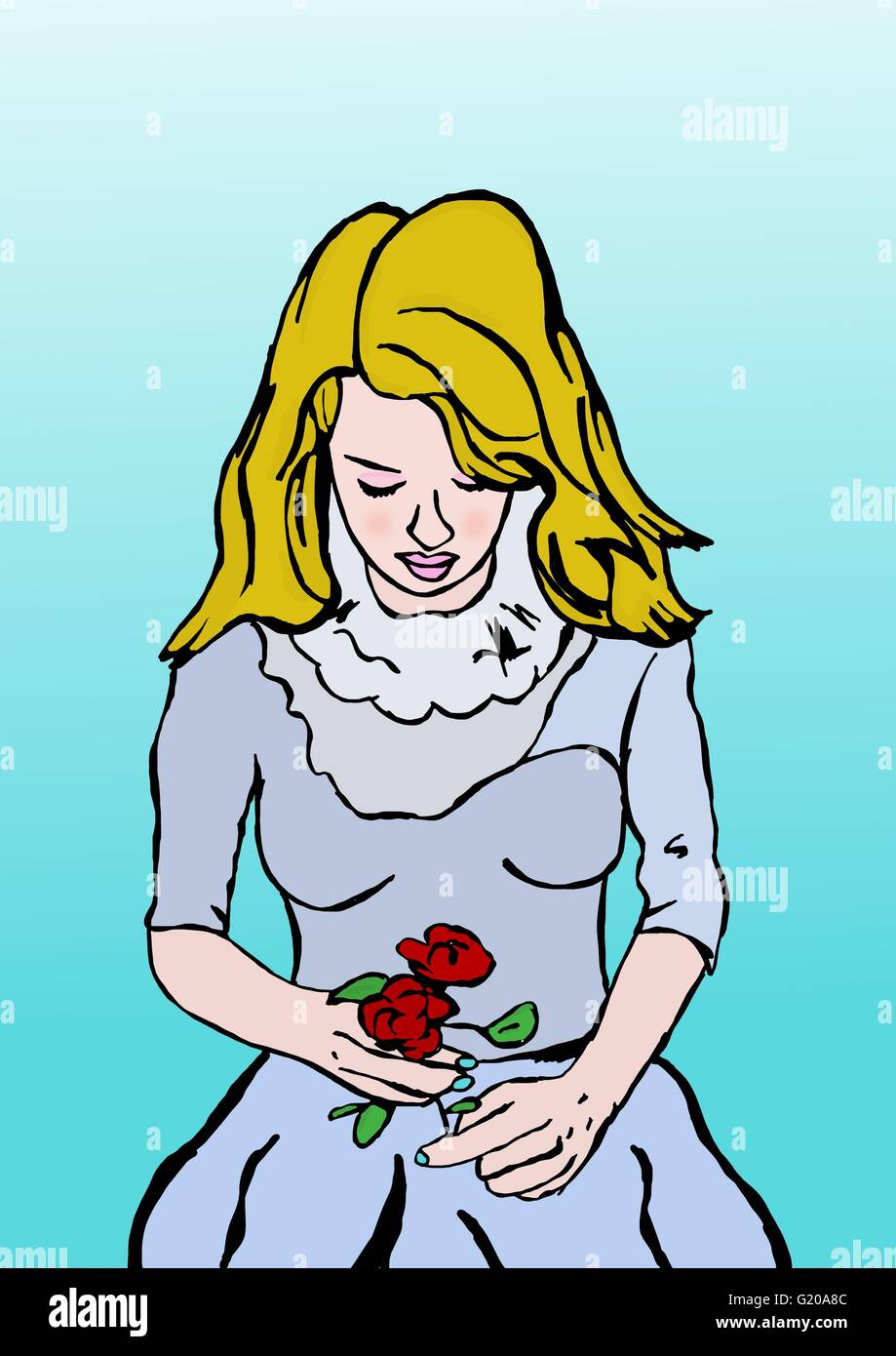 Girl with rose Stock Photo - Alamy