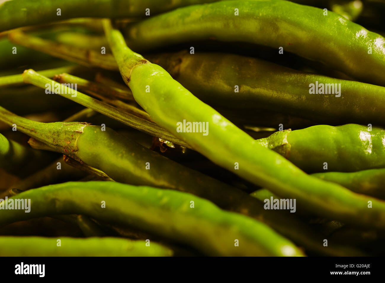 Green chili peppers called chile hi-res stock photography and images ...