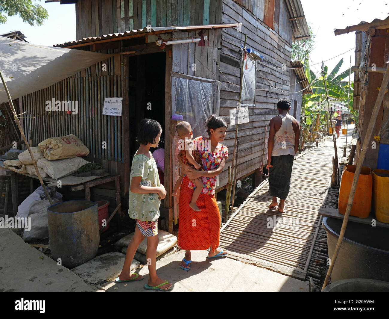 MYANMAR Hlaing Thayer, a slum of Yangon where people were relocated ...