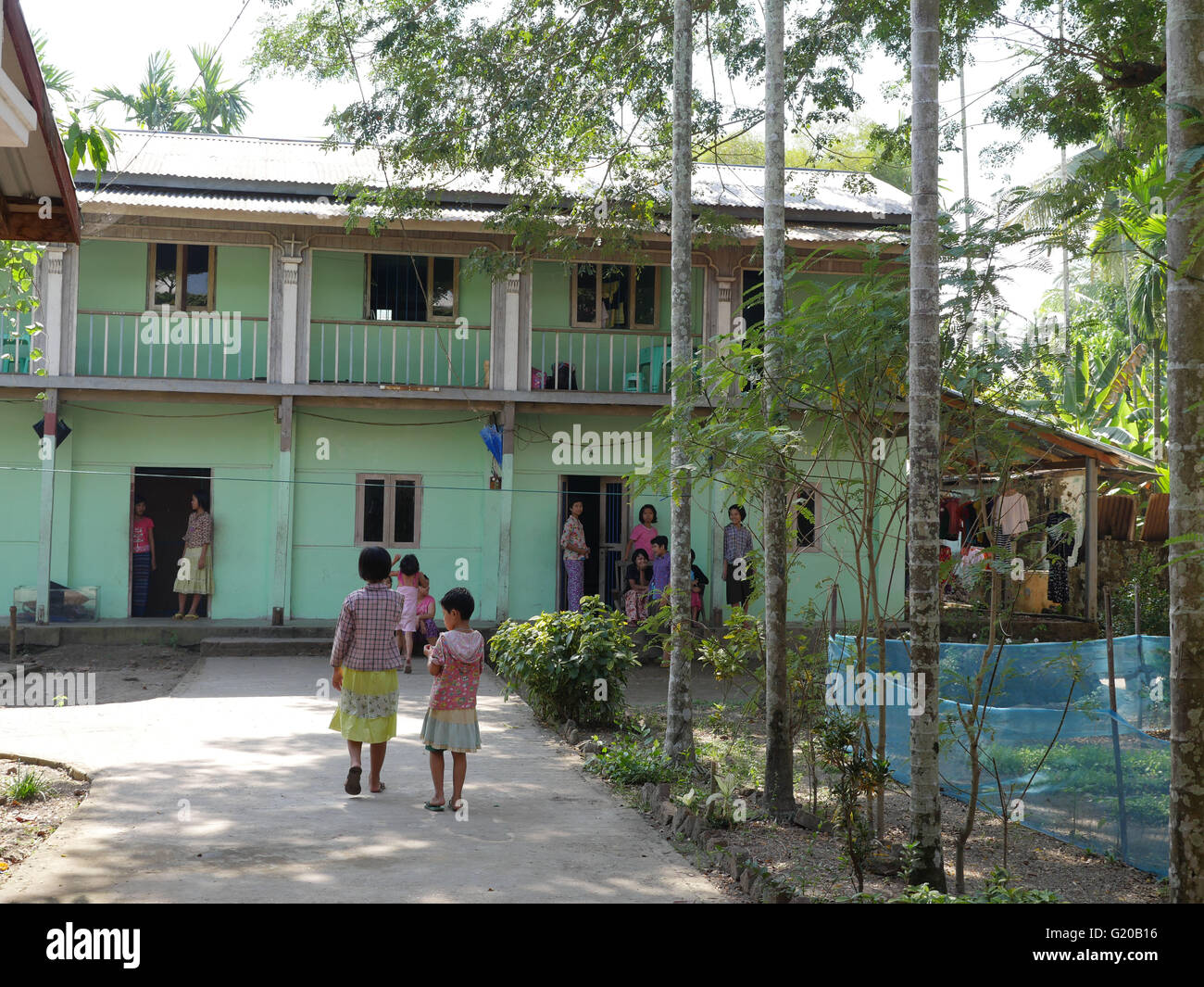 MYANMAR Boarding house for girls and boys at Nyaungdon. Often coming ...