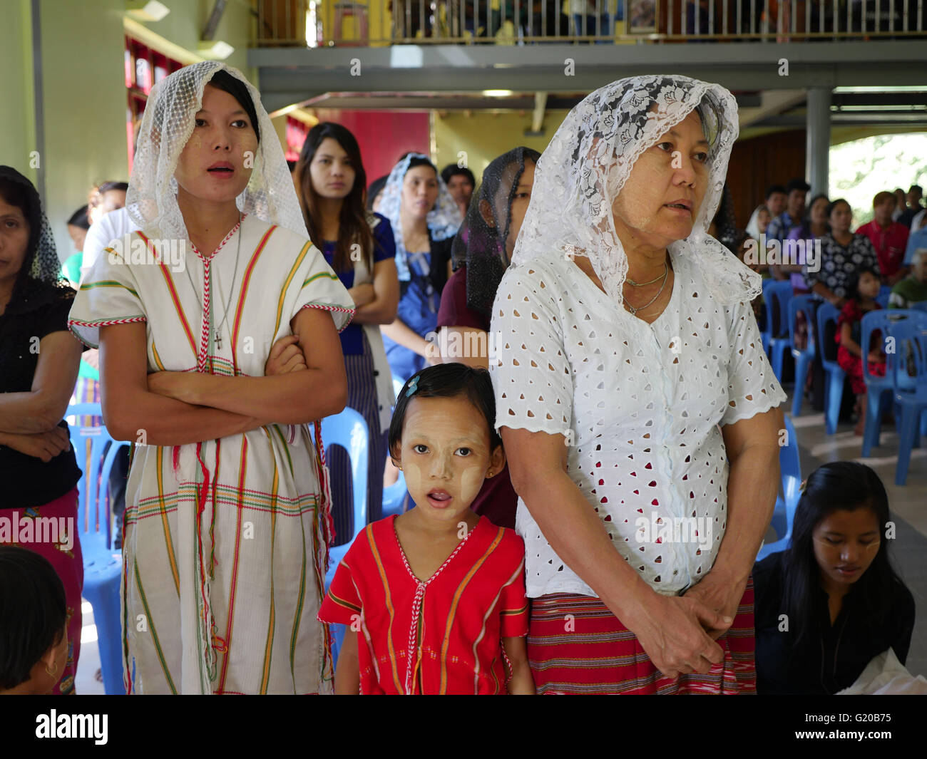 MYANMAR Catholic church Sunday service at Shwe Pyi Thar Stock Photo - Alamy