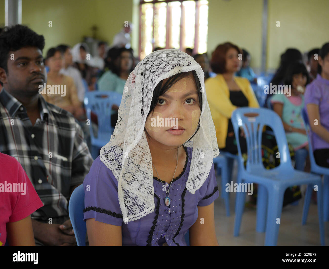 MYANMAR Catholic church Sunday service at Shwe Pyi Thar Stock Photo - Alamy