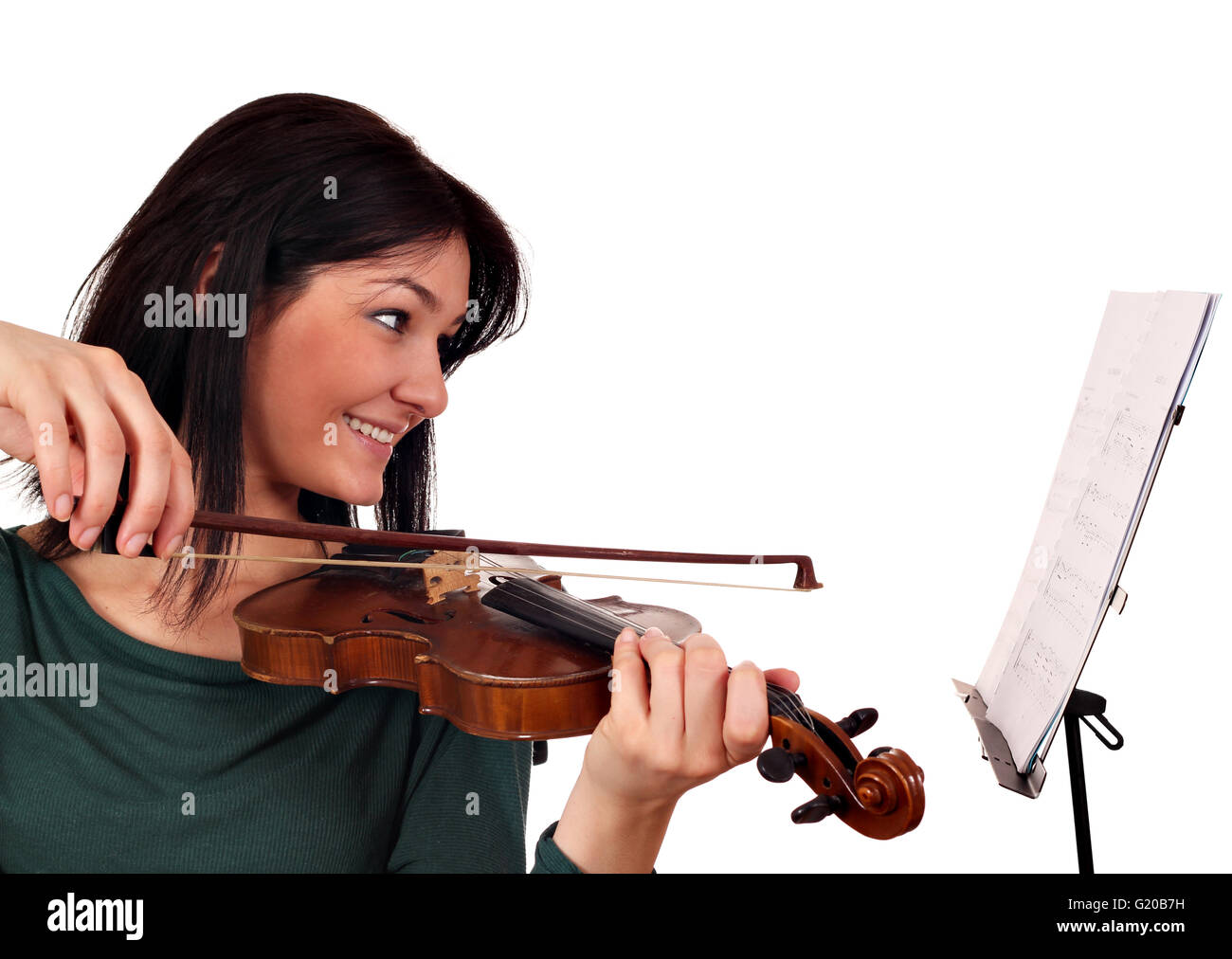 beautiful girl violinist Stock Photo - Alamy