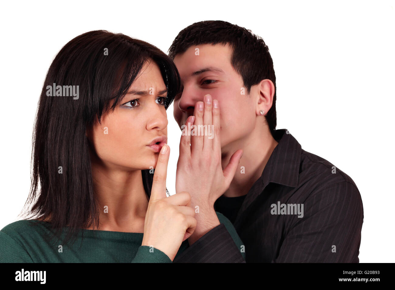 boyfriend whispers a secret Stock Photo - Alamy