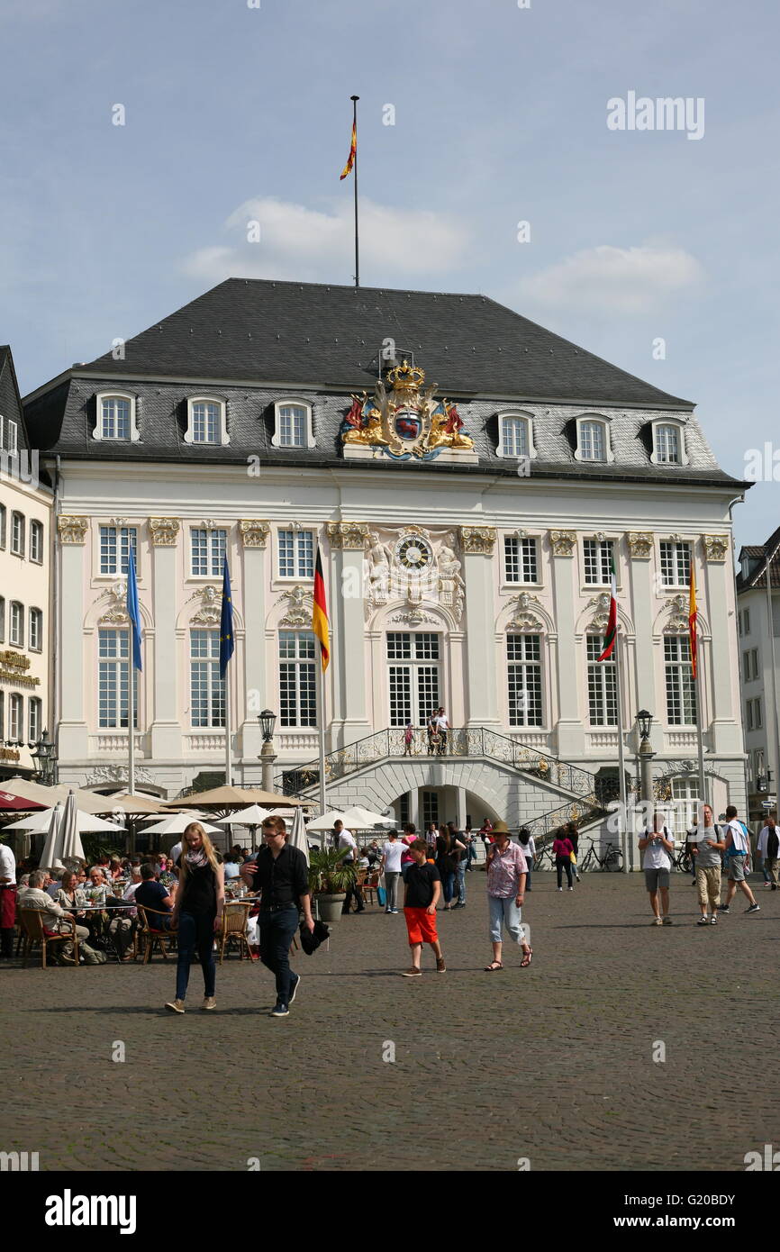 The old town hall and the market place in bonn hi-res stock photography ...