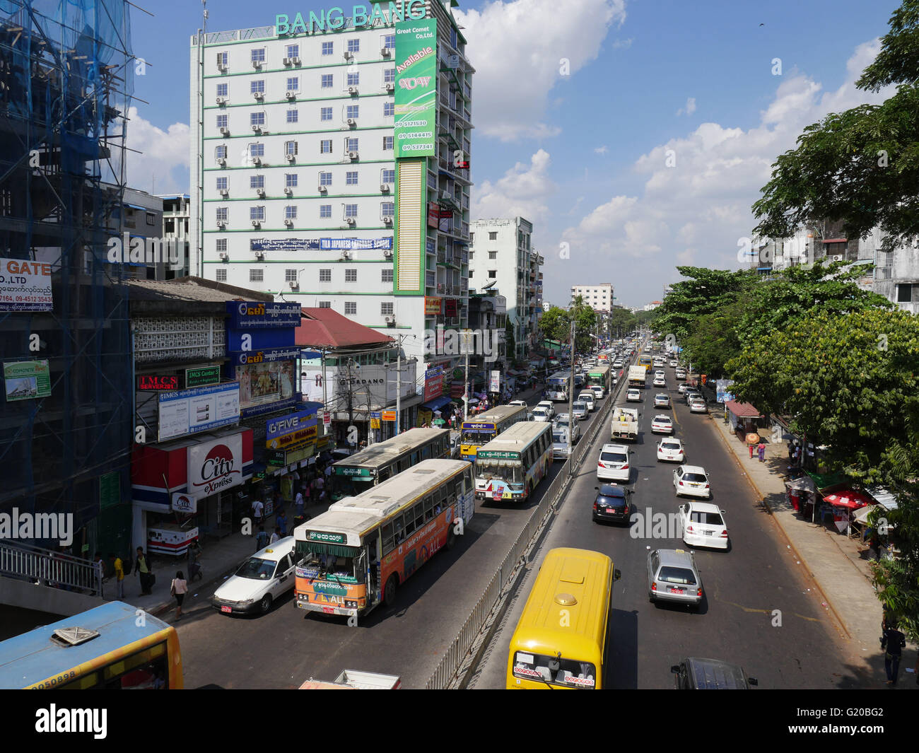 MYANMAR Yangon street scene Stock Photo - Alamy