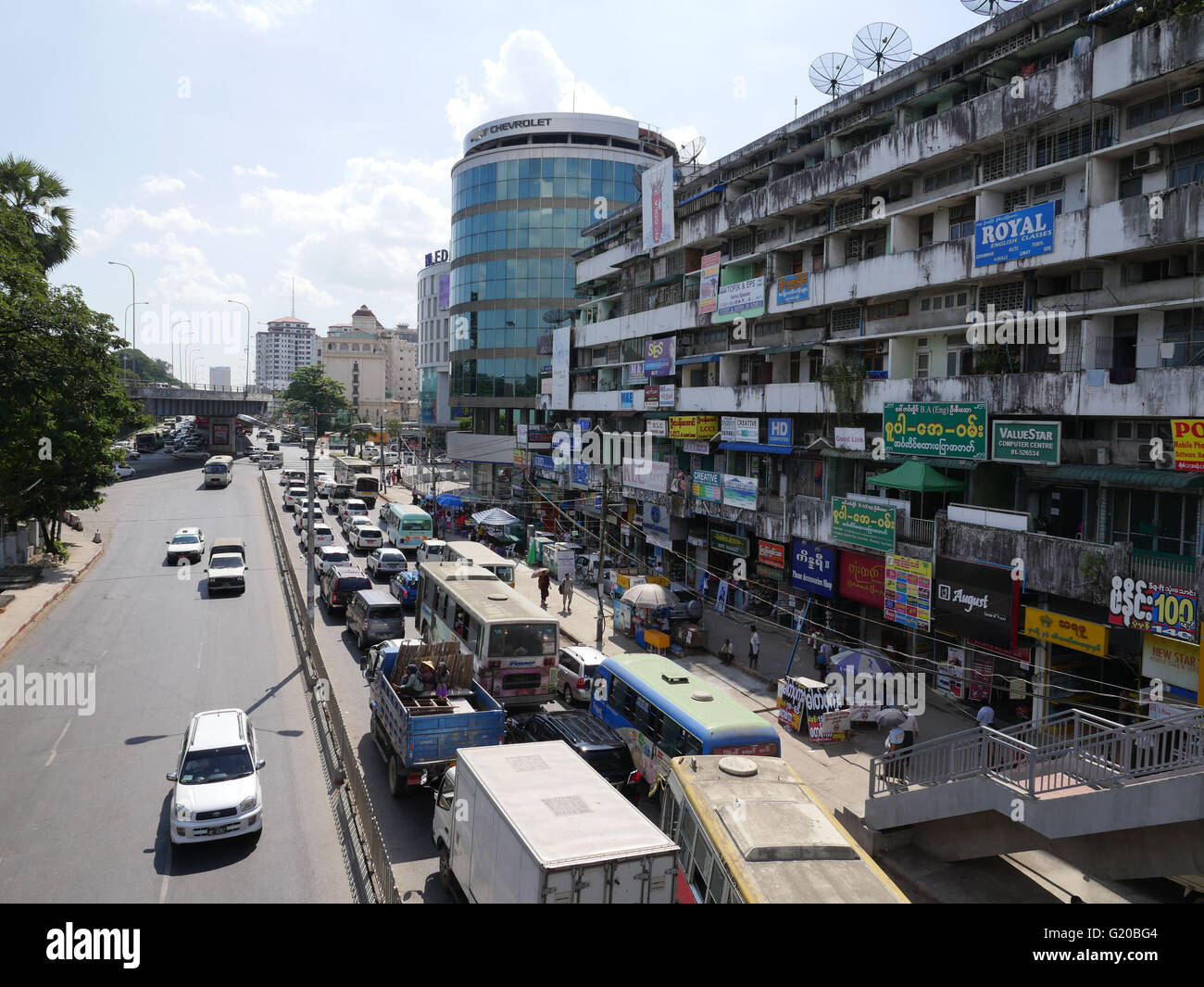 MYANMAR Yangon street scene Stock Photo - Alamy