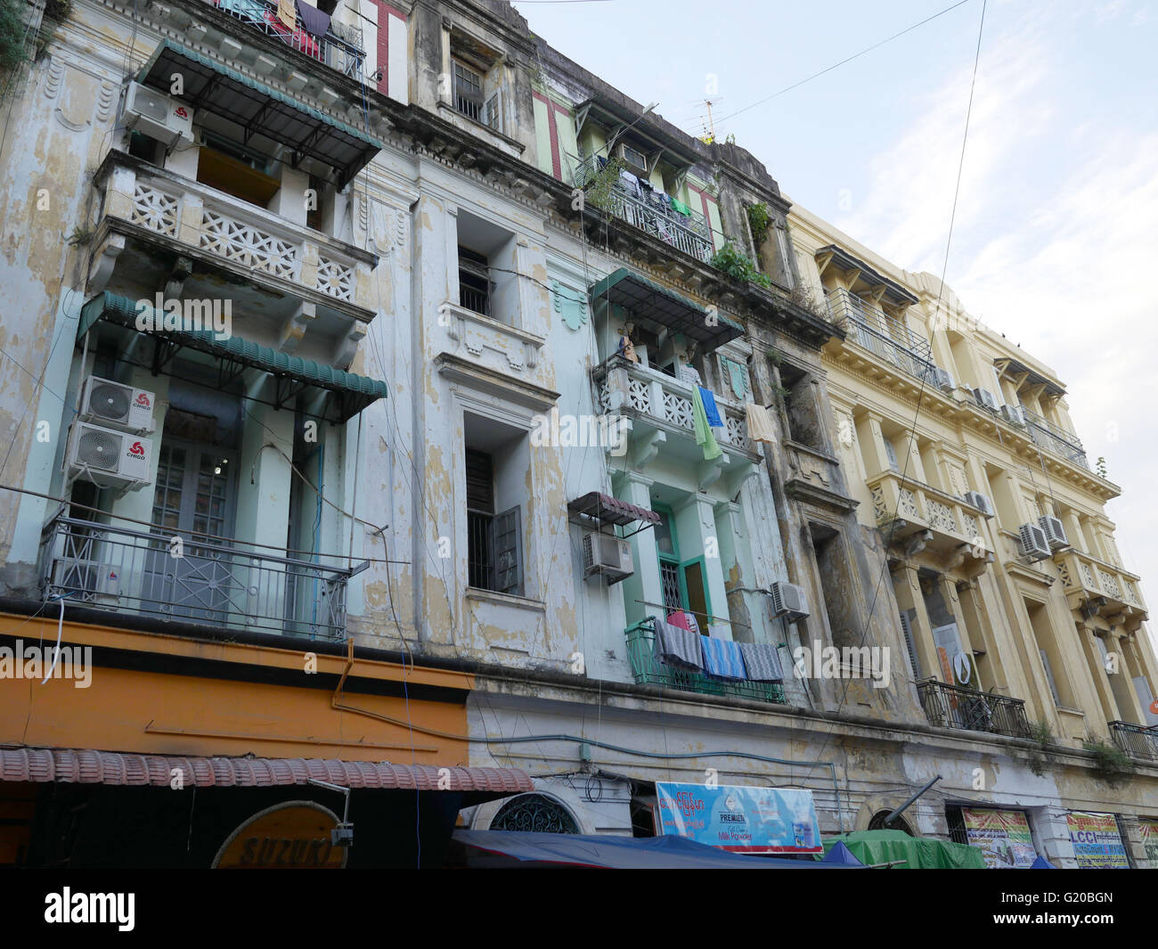 MYANMAR Yangon street scene Stock Photo - Alamy