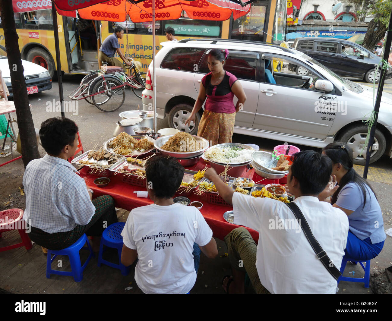 MYANMAR Yangon street scene Stock Photo - Alamy