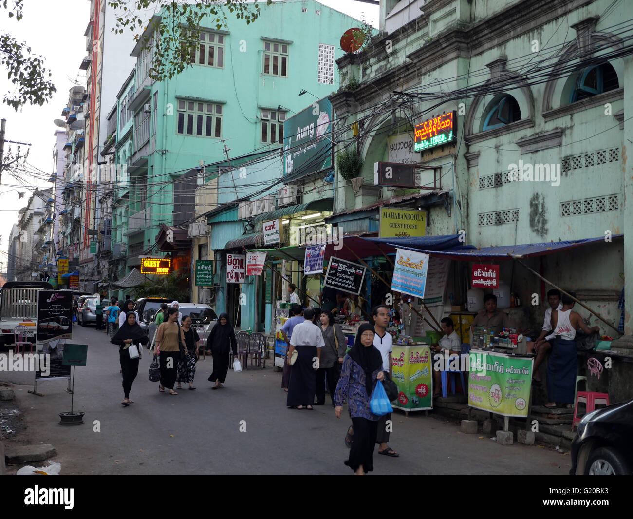 MYANMAR Yangon street scene Stock Photo - Alamy