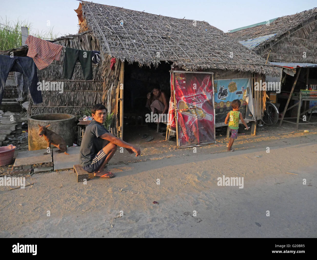 MYANMAR Street scenes in a village Stock Photo - Alamy