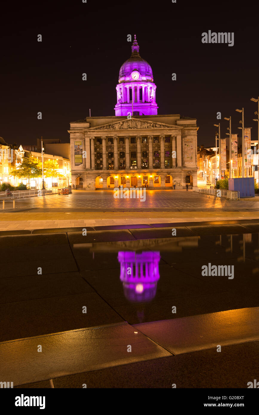 nottingham market square at night Stock Photo - Alamy