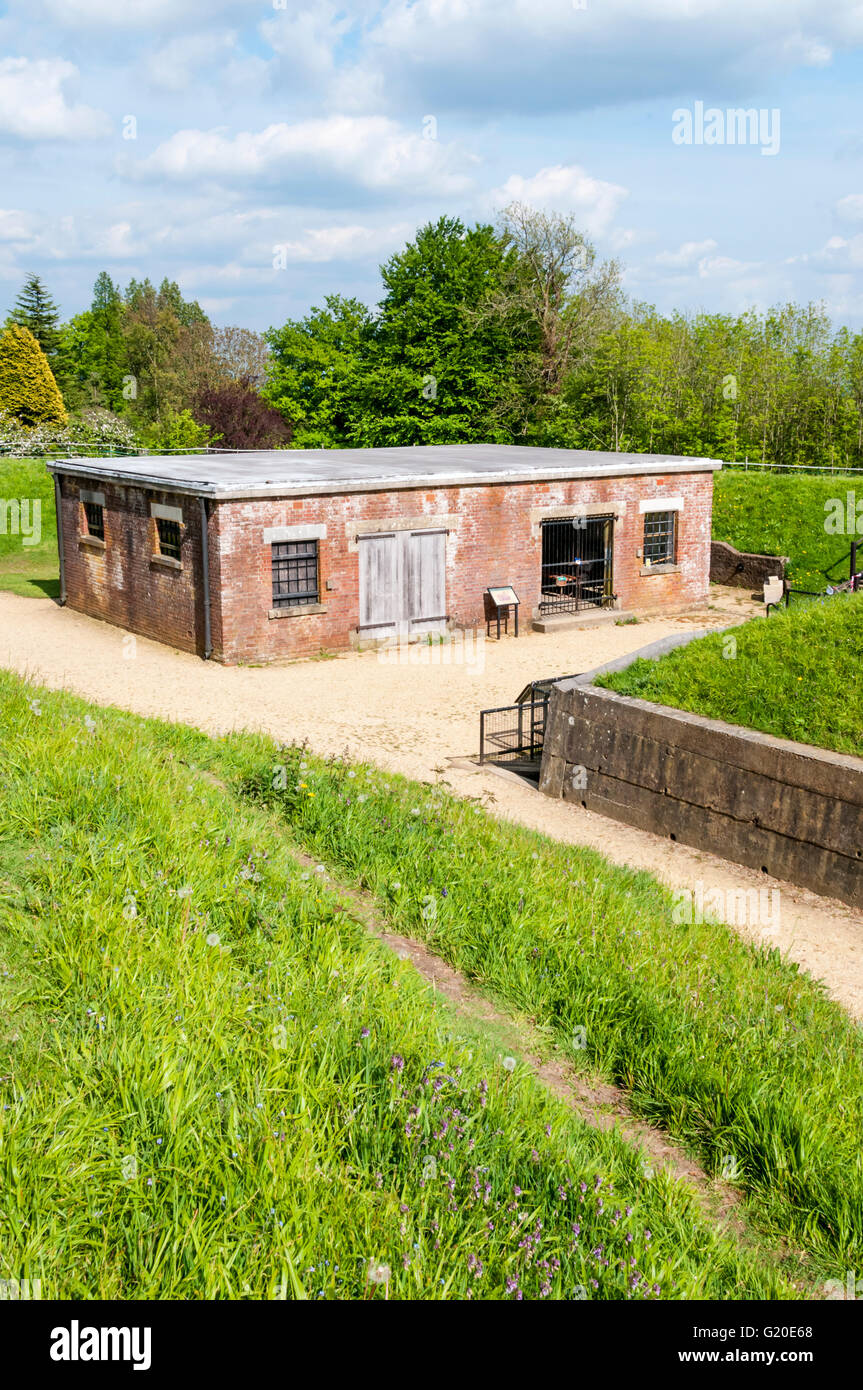 The 19th century Reigate Fort on the North Downs south of London Stock ...