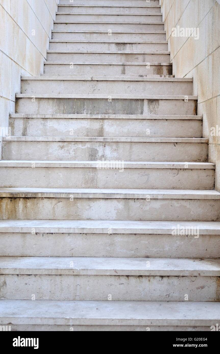 Long stairs with many steps of a high building Stock Photo - Alamy