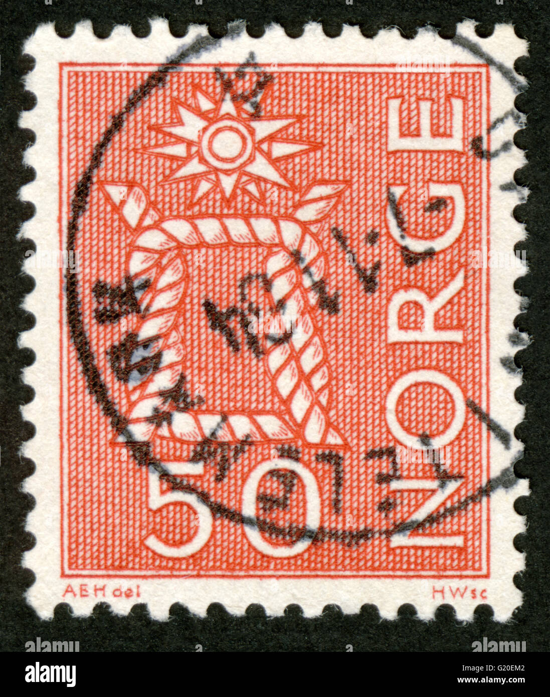 Norway stamp post mark hi-res stock photography and images - Alamy