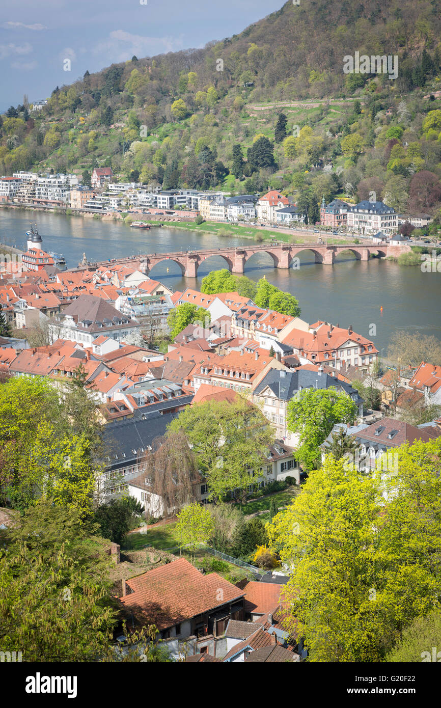 Heidelberg, Germany - the Red Castle and city streets Stock Photo - Alamy