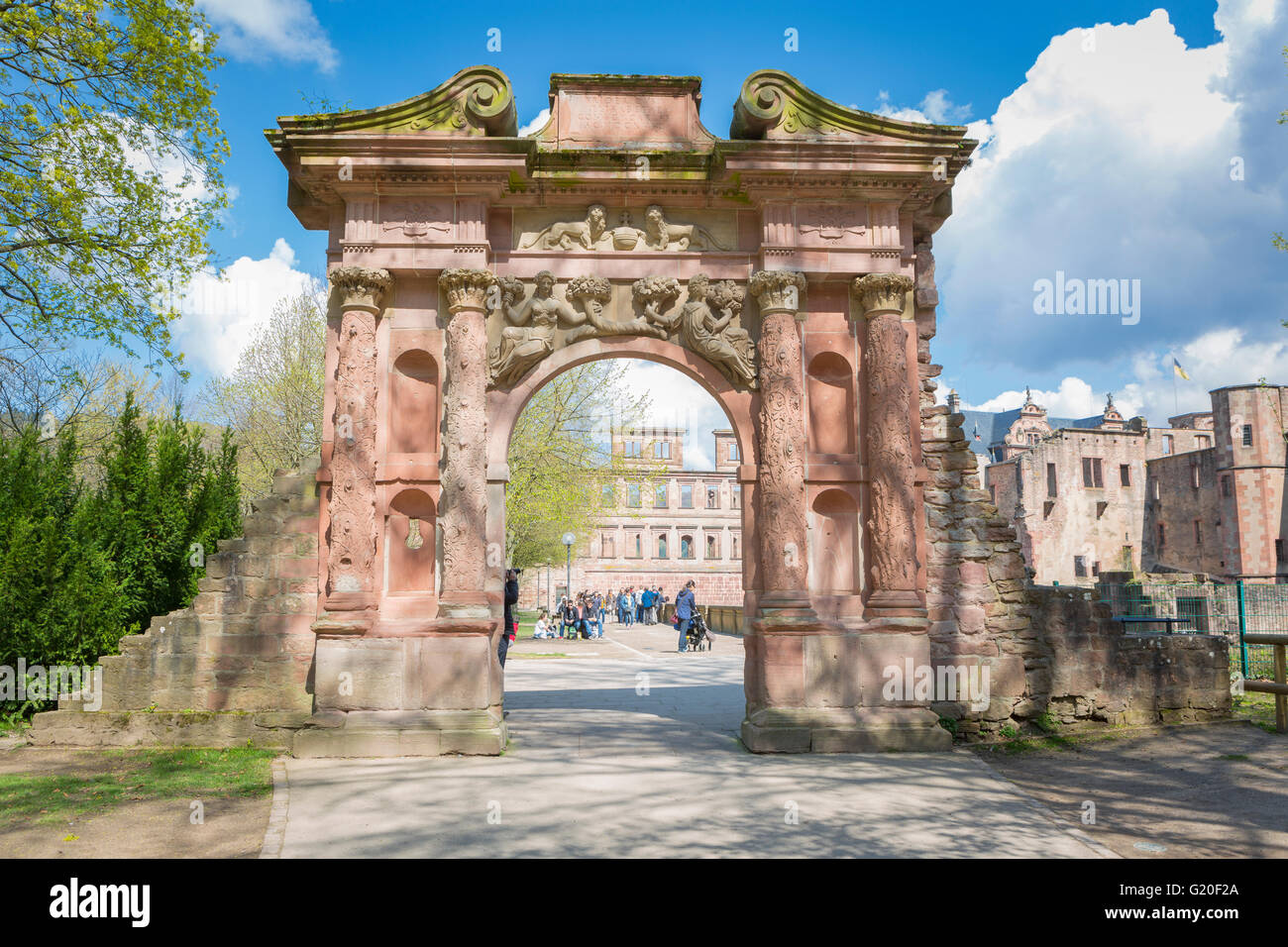 Heidelberg, Germany - the Red Castle and city streets Stock Photo - Alamy