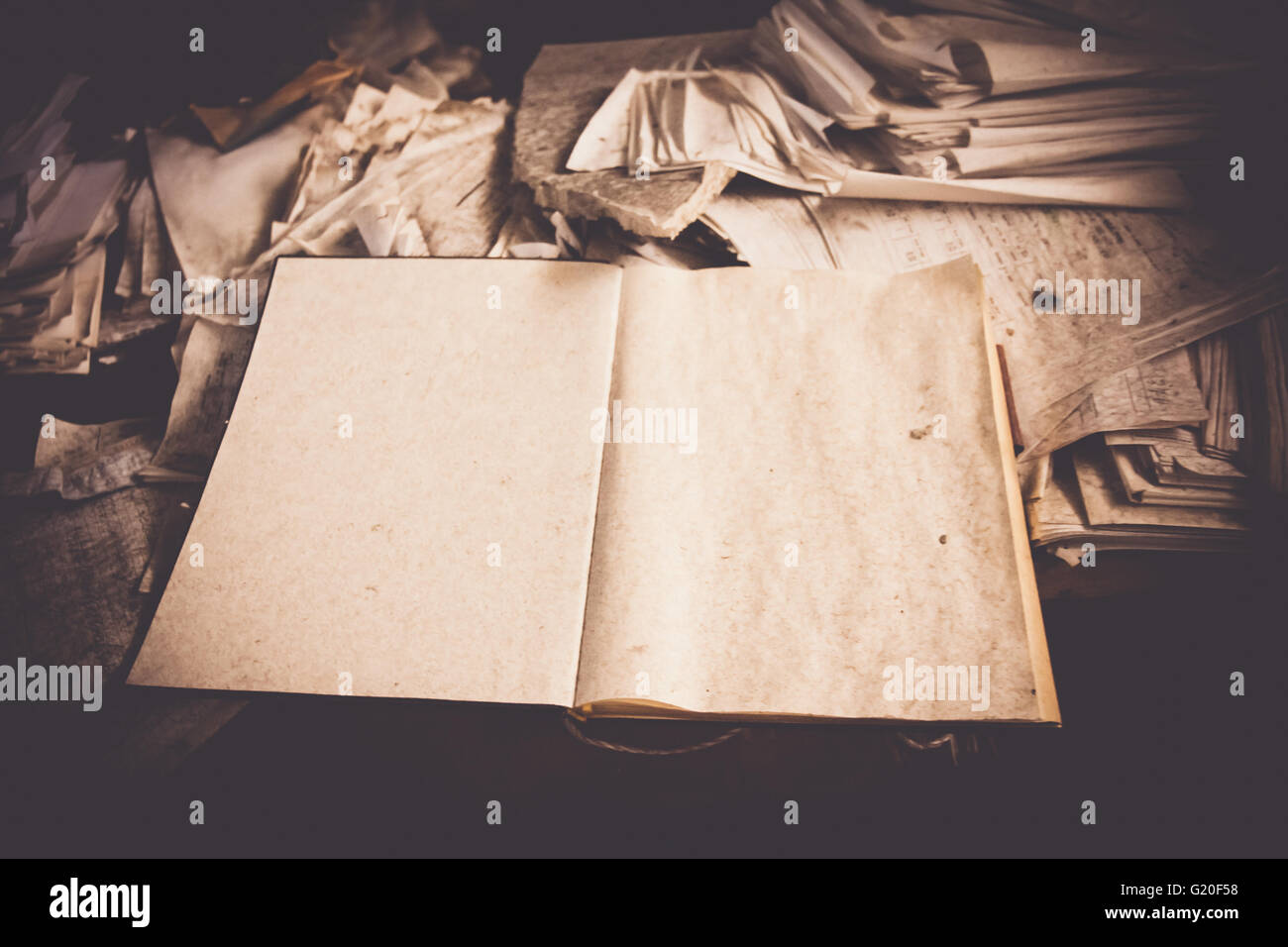 Old blank book page hi-res stock photography and images - Alamy