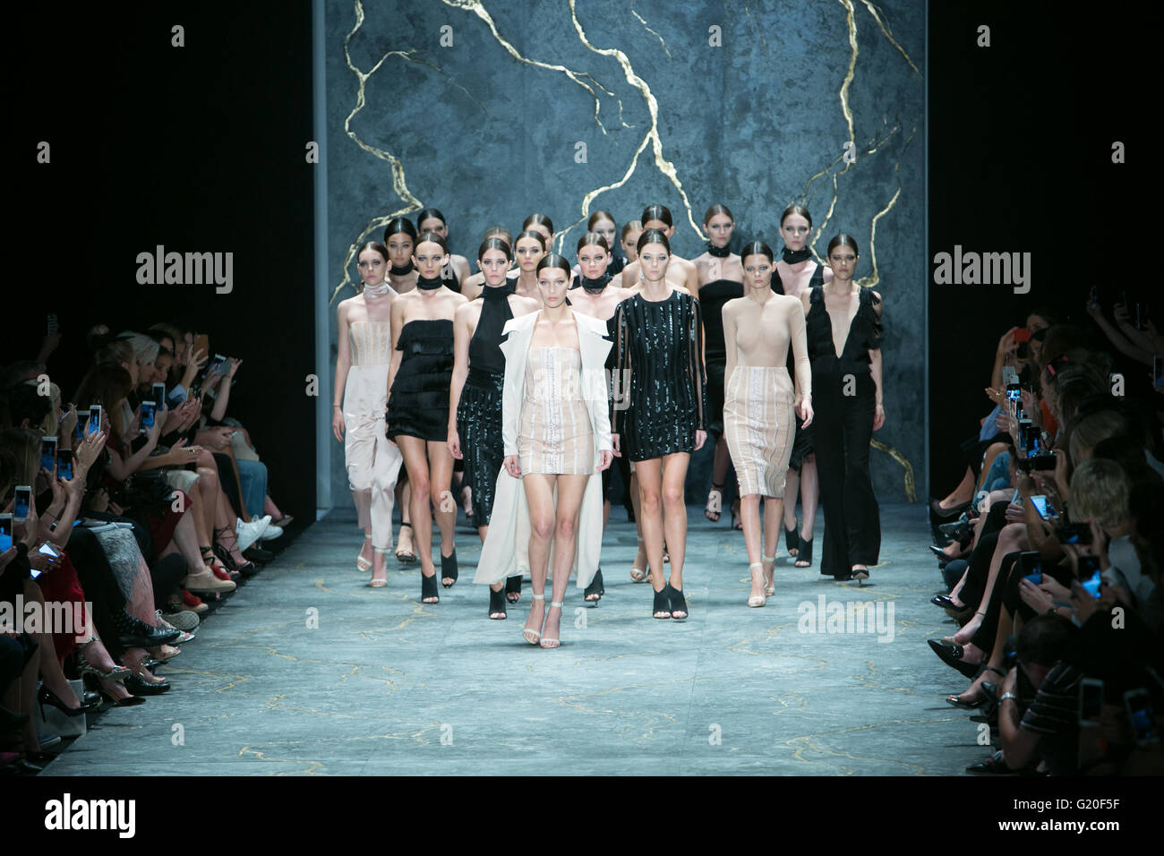 Models on the catwalk at Sydney Carriageworks for Misha Collection ...