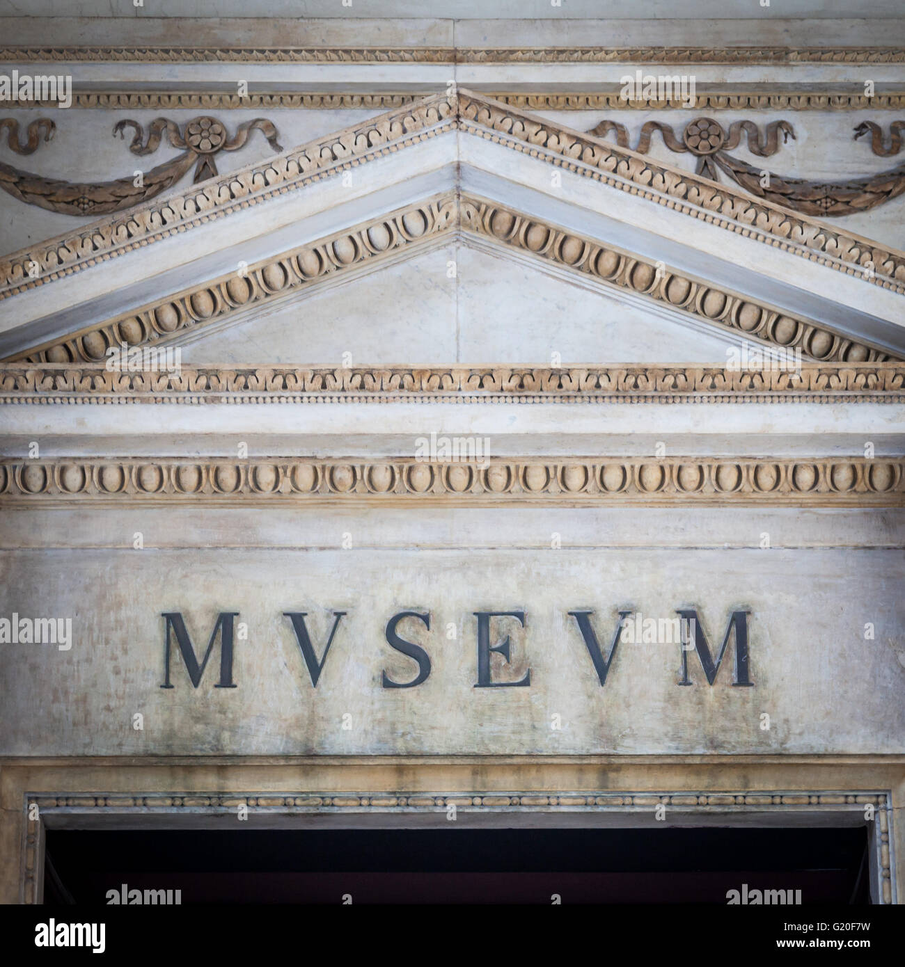 Detail of an old Museum sign in Italy - almost 200 years old Stock ...