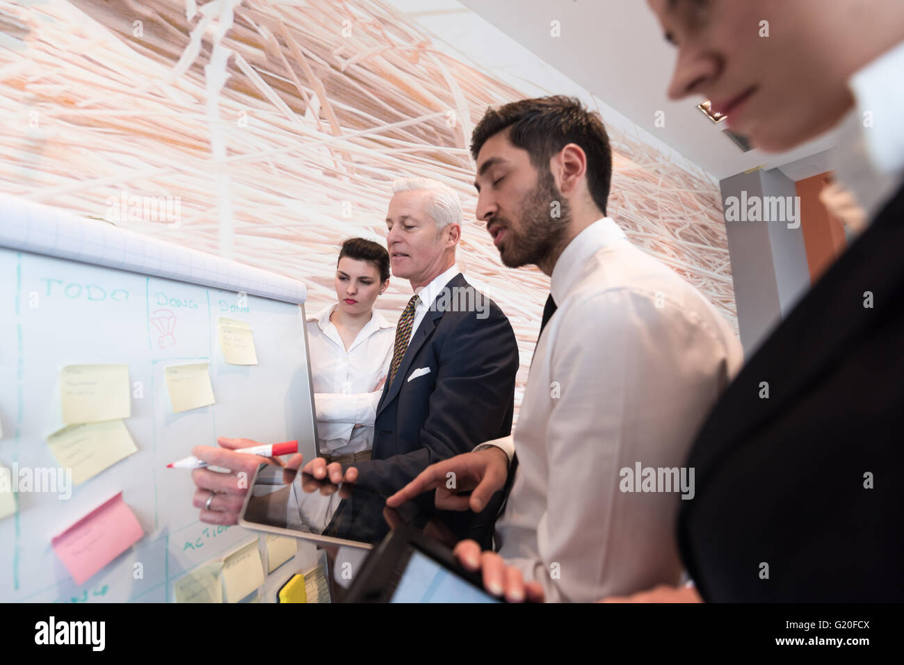 business people group brainstorming on meeting and businessman ...