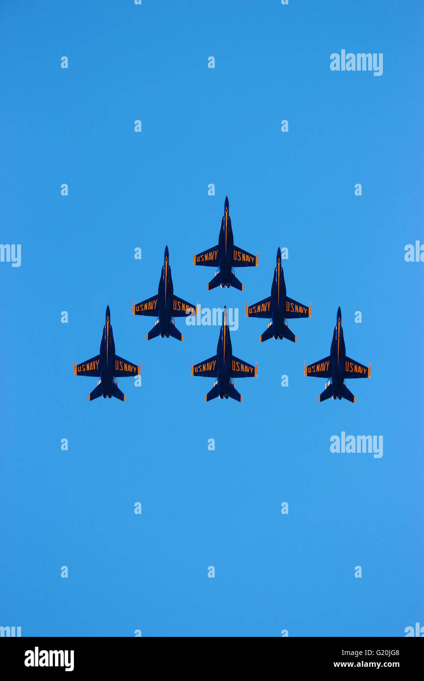 Blue Angels fly over the Museum of Flight, in formation, at Seattle's ...