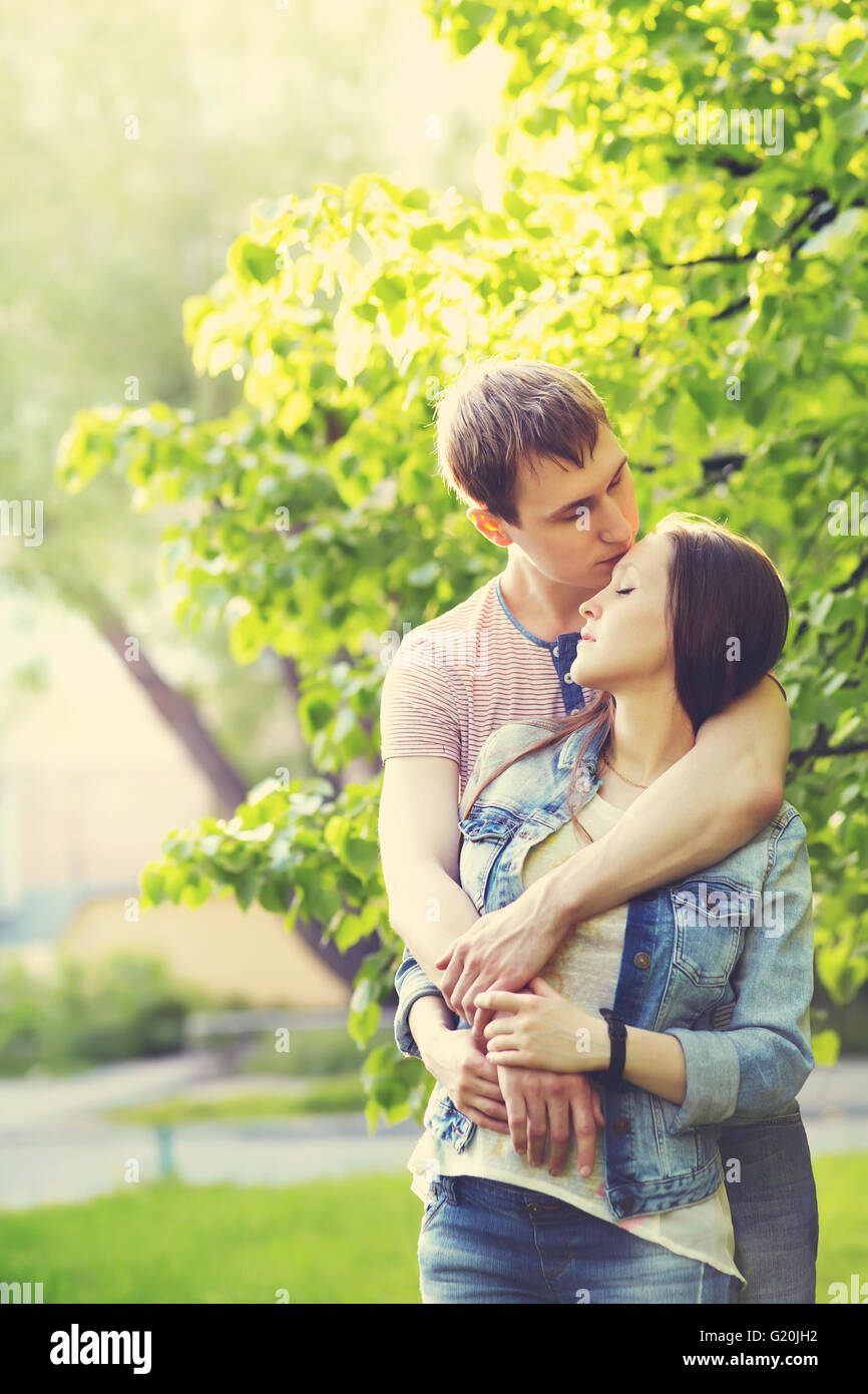 young couple in love outdoor Stock Photo - Alamy