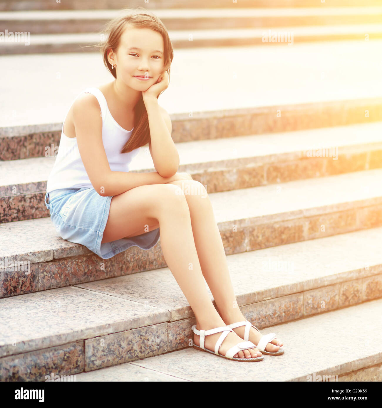 girl on the stairs Stock Photo - Alamy