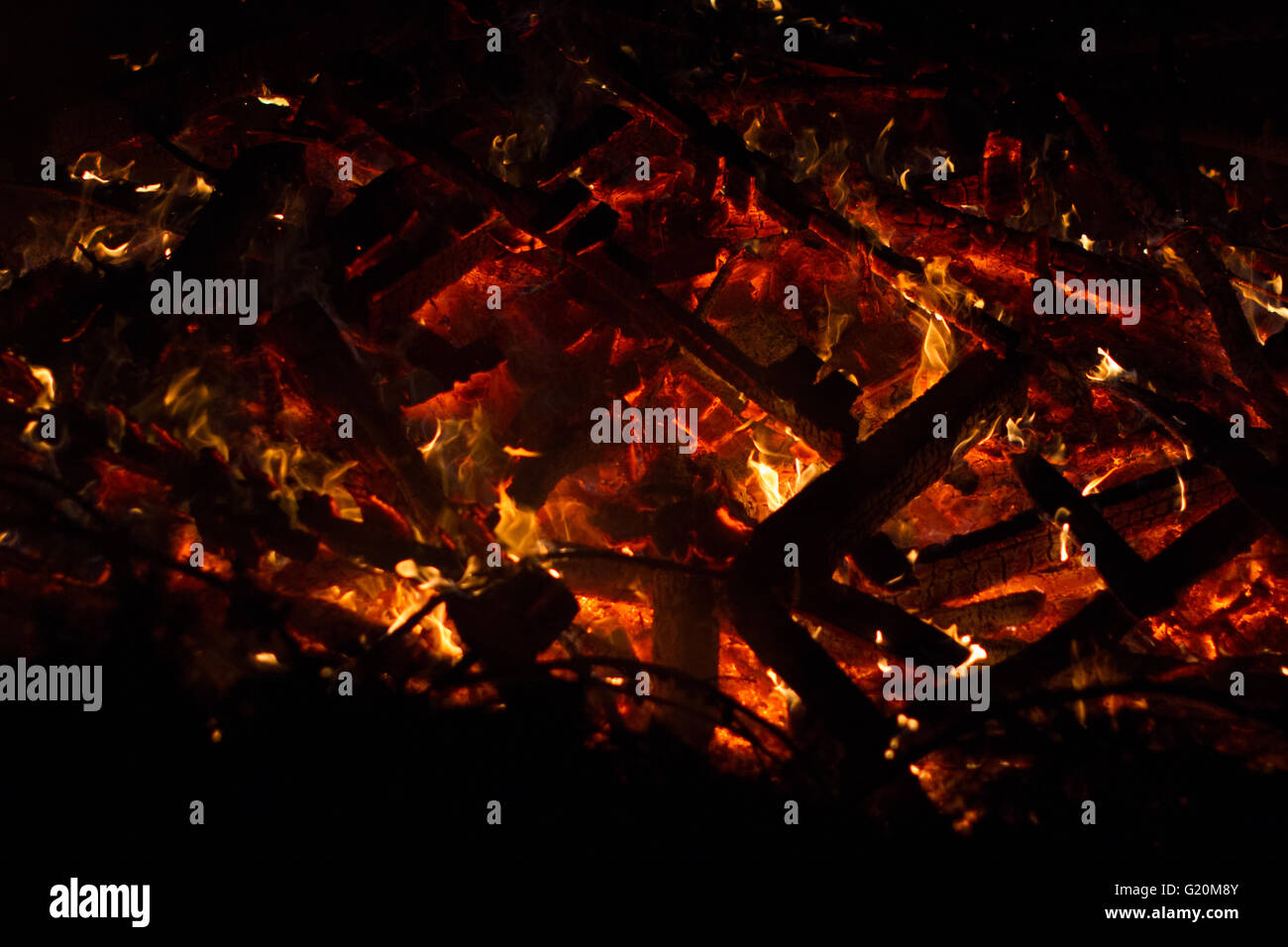 Bonfire in the dark Stock Photo - Alamy