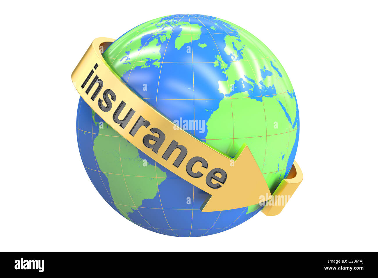 Global Insurance concept 3D rendering isolated on white background ...