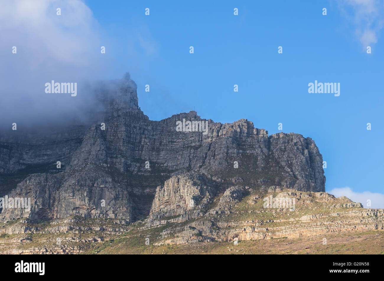Table Mountain overlooks the city of Cape Town and is a famous landmark ...