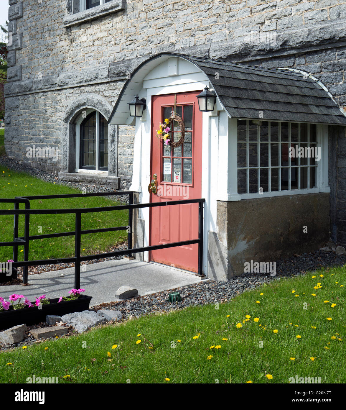 Church covered side entrance Stock Photo - Alamy