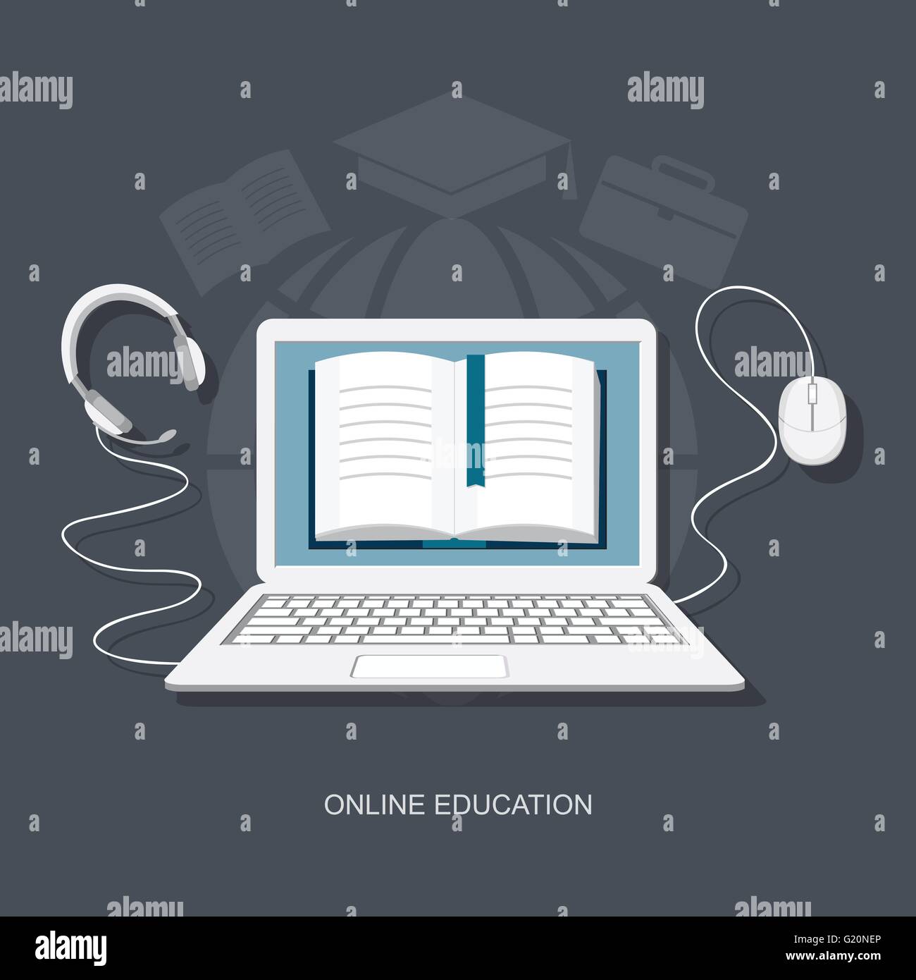 Flat design modern vector illustration concept of online education ...