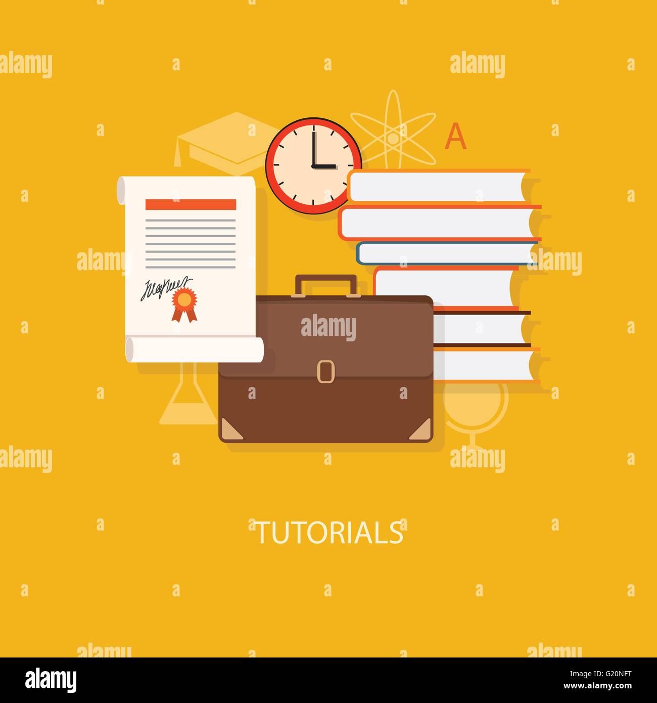 Flat design modern vector illustration concept of education, tutorials ...